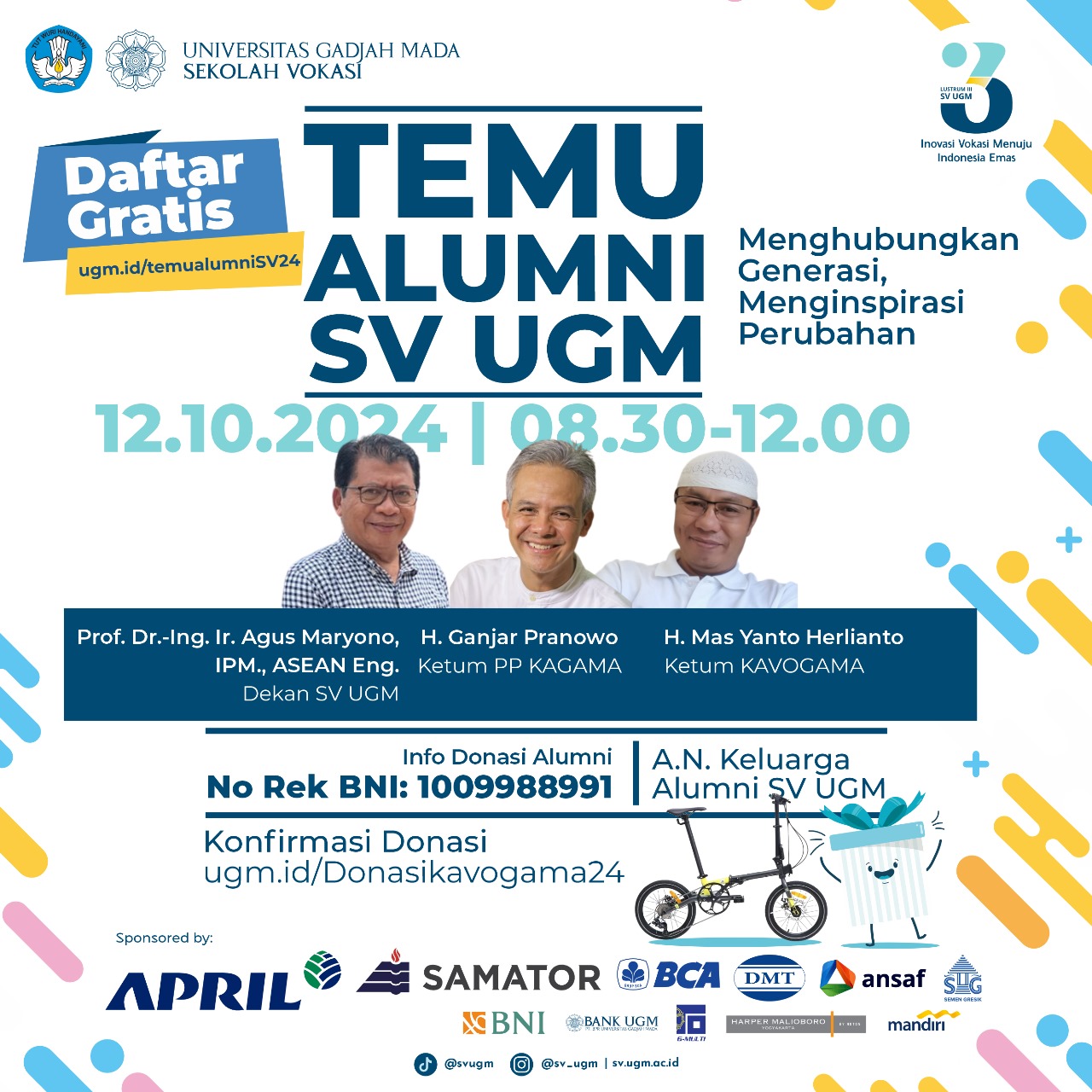 PENDAFTARAN TEMU ALUMNI SEKOLAH VOKASI UGM – http://dbsmb.sv.ugm.ac.id/